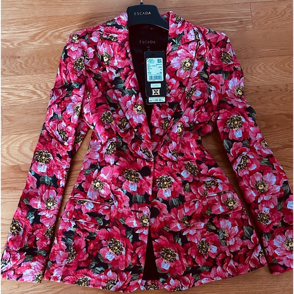Escada | Jackets & Coats | Escada Brand New Floral Blazer | Poshmark